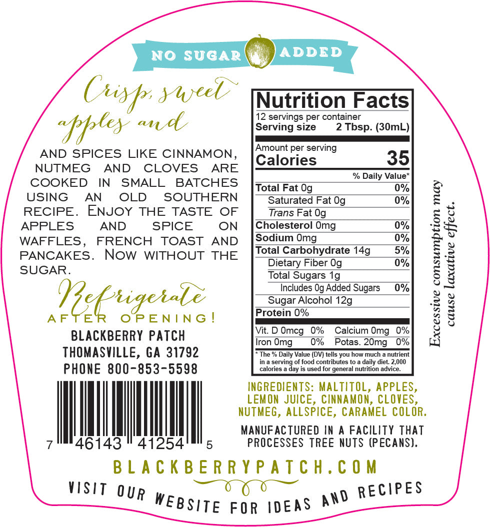 No Sugar Added Apple Butter Syrup - Blackberry Patch Fruit Syrups ...